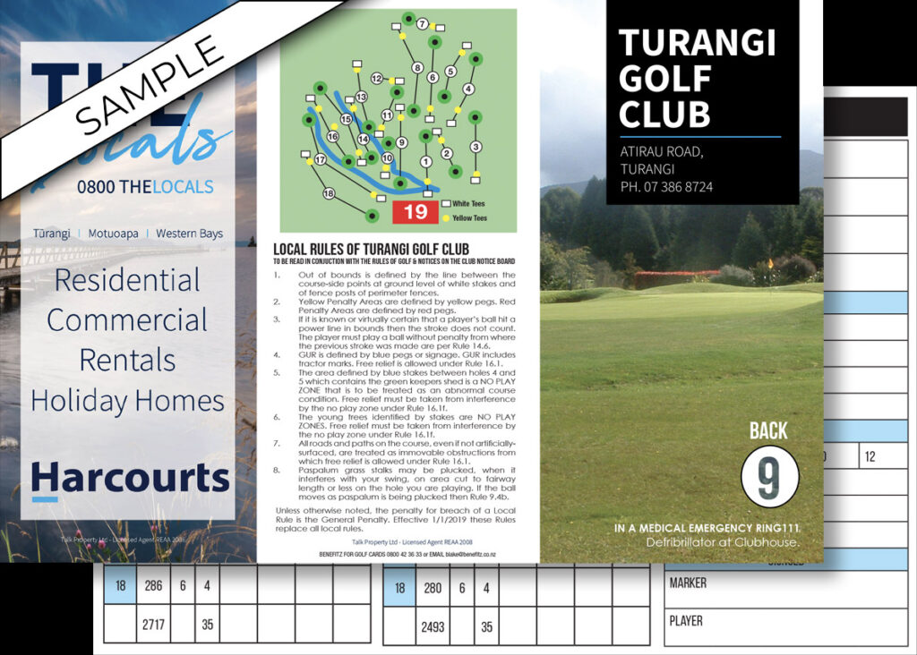 Options & Prices - Golf Scorecards - New Zealand