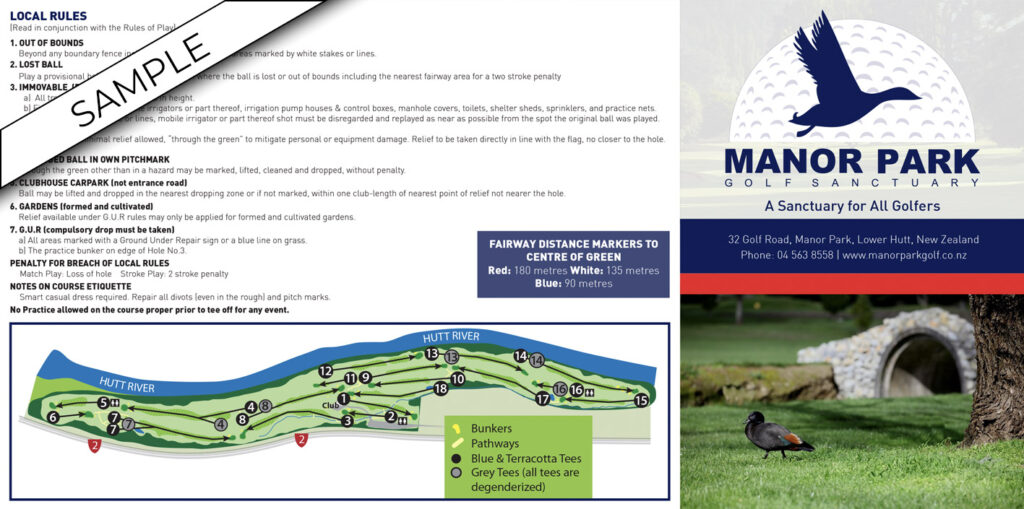 Resort Style Score Cards - Golf Scorecards - New Zealand